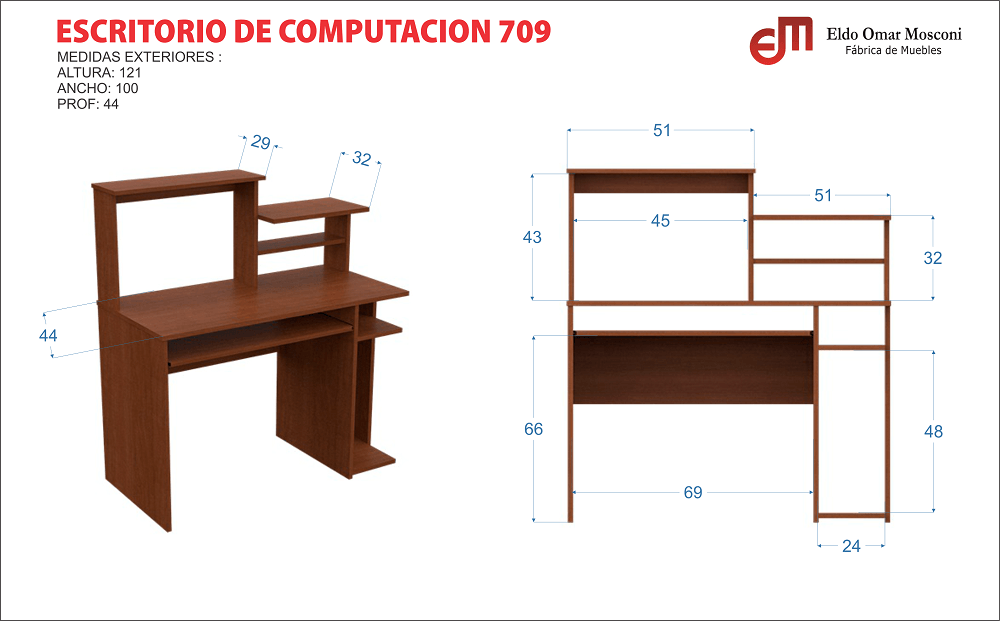 Escritorio de Computación MOSCONI 709 Melamina Venezia-(80929)-98618 - Previsora del Paraná